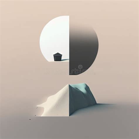 Surreal Desert Landscape Metaphors Modern Minimal Abstract Background