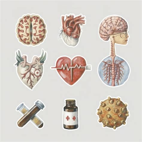 Premium Photo Free Photo Illustrated Medical Stickers Set