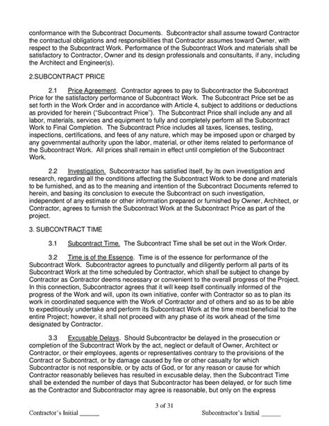 Master Subcontract Agreement Template In Word And Pdf Formats Page 3 Of 31