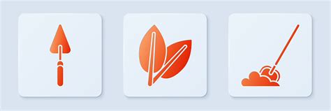 땅에 잎 정원 흙 스페이드 또는 삽과 삽을 설정합니다 흰색 정사각형 버튼 벡터 가루로 빻은에 대한 스톡 벡터 아트 및 기타 이미지 가루로 빻은 강철 건설 산업