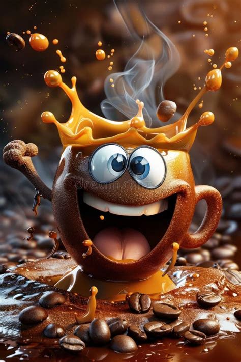 Adorable Java Joy 3d Cute Cartoon Happy Coffee Bean Character With Steam Bringing A Smile