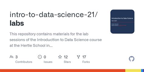 Github Intro To Data Science 21labs This Repository Contains Materials For The Lab Sessions