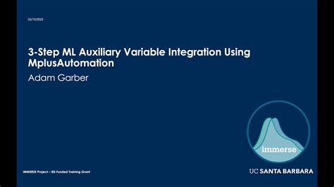 3 Step Ml Auxiliary Variable Integration Using Mplusautomation Youtube
