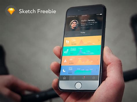 Sketch Freebie Iphone 7 Fitness App Home Screen Free Psd Ui Download
