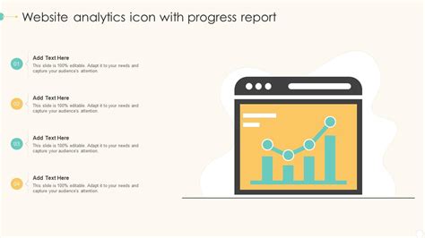 Website Analytics Icon With Progress Report Ppt Powerpoint
