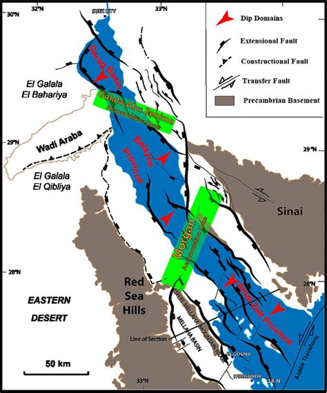 Tectonic Map Of The Gulf Of Suez Region Map After Bosworth Et Al 2005