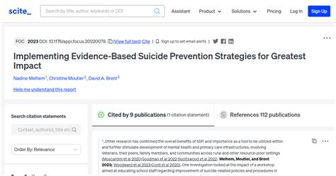 Implementing Evidence Based Suicide Prevention Strategies For Greatest Impact