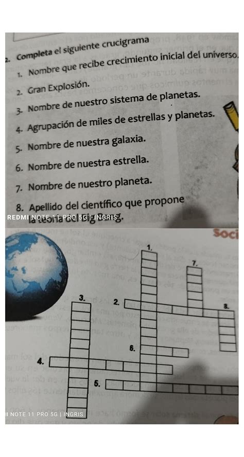 Completa El Siguiente Crucigrama Brainly Lat