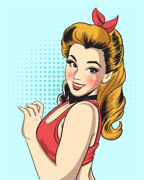 Premium Vector Beautiful Pinup Girl Illustration