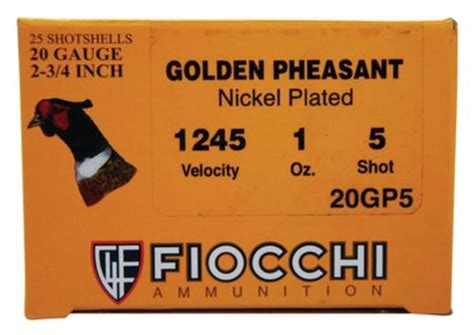 Fiocchi Golden Pheasant 20 Ga 275 1oz 1245 Fps 5 Shot