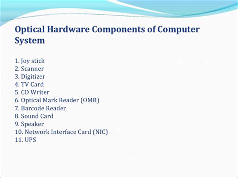 Computer Hardware A Class Presentation