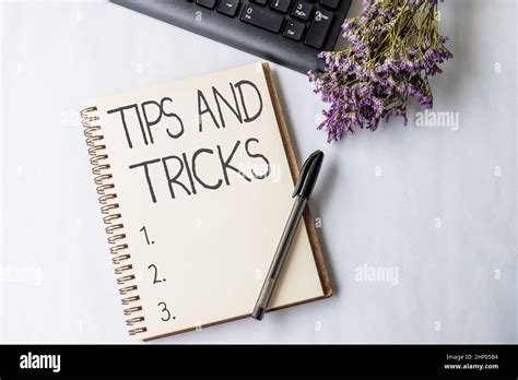 Text Sign Showing Tips And Tricks Conceptual Photo Means Piece Advice