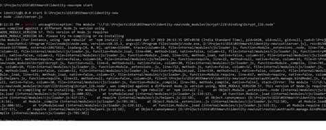 Node Js I Am Trying To Start Npm But It S Showing Error As Please Try To Re Compling Stack