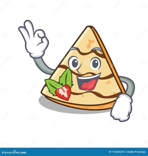 Okay Crepe Character Cartoon Style Stock Vector Illustration Of
