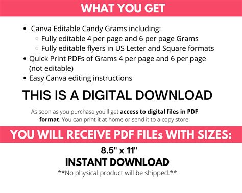 Editable Valentines Day Candy Gram Form Valentine School Fundraiser Flyer Valentine Heart