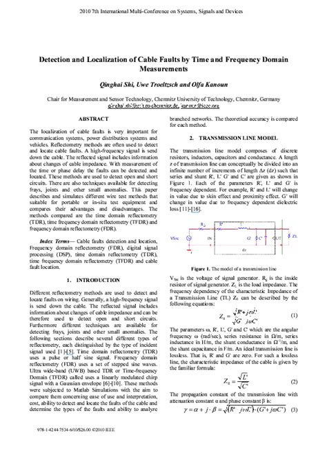 Pdf Detection And Localization Of Cable Faults By Time And Frequency Domain Measurements