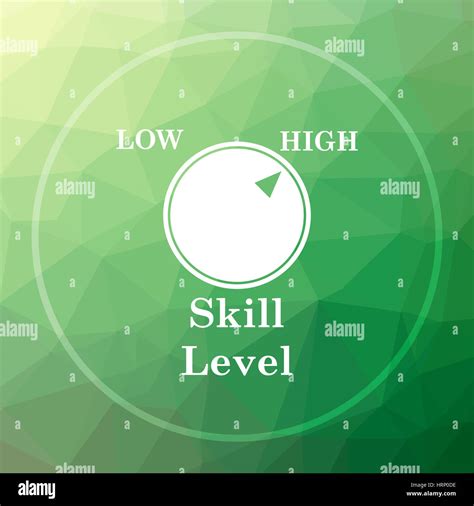 Skill Level Icon Skill Level Website Button On Green Low Poly