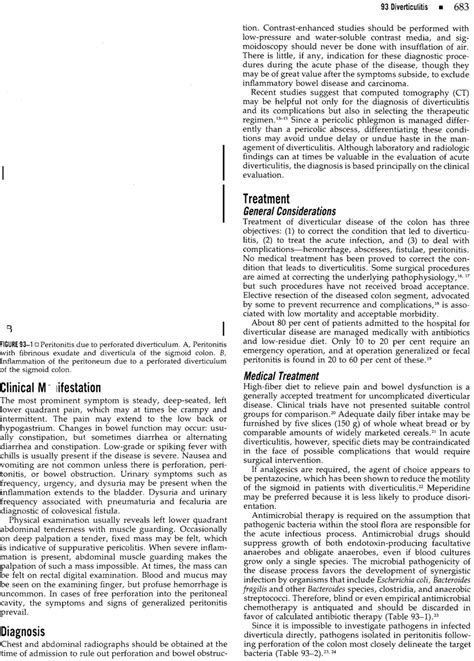 Peritonitis Due To Perforated Diverticulum A Peritonitis With