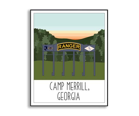 Camp Merrill Print Sketch Sentiment