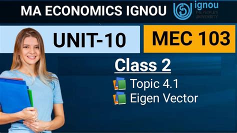 Mec 103 Unit 10 Vector Class 1 Ma Economics Ignou Youtube