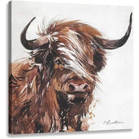 Axxposters Bathroom Highland Cow Wall Art Country Farmhouse Cute Cow