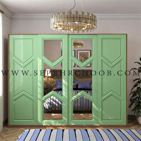 کمدریلی کمد لباس ریلی 4 درب مدرن با درب کشویی سپهرچوب