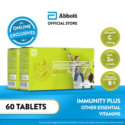 Multivitamins Zinc Cecon Plus 30s Tablet Bundle Of 2 Lazada Ph