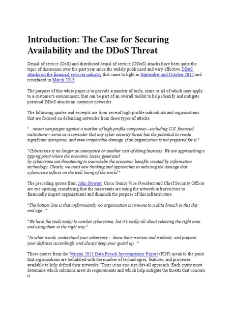 Cisco Ddos Details Pdf Denial Of Service Attack Domain Name System