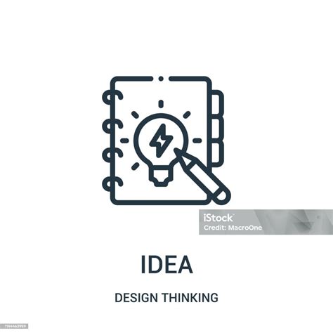 Idea Icon Vector Van Design Thinking Collectie Dunne Lijn Idee Schets