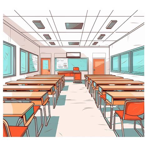 Premium Photo Colored Classroom Vector Line Art Illustration