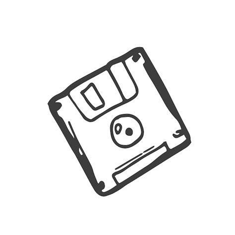 Premium Vector Doodle Floppy Disk Vector Illustration Hand Drawn 90s
