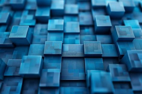 Abstract Blue Cubes Background Premium Ai Generated Image