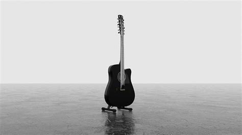 3d Model 16 String Guitar With Stand Vr Ar Low Poly Cgtrader