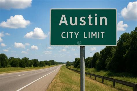 City Limit Sign Welcoming Visitors To Austin Texas United States