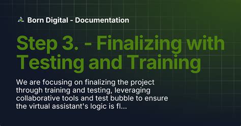 Step 3 Finalizing With Testing And Training Born Digital