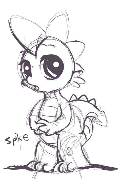 1773787 Safe Artistgsphere Characterspike Speciesdragon Grayscale Male Monochrome