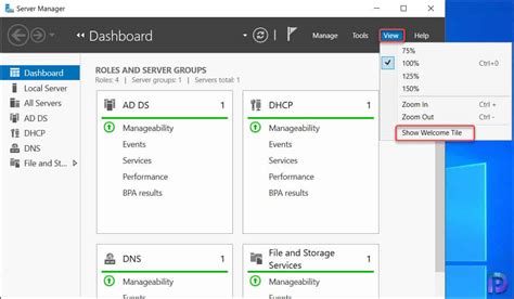 How To Hide Or Unhide Welcome Tile In Server Manager
