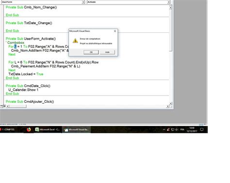 Userform Qui Ne Souvre Plus Résolu