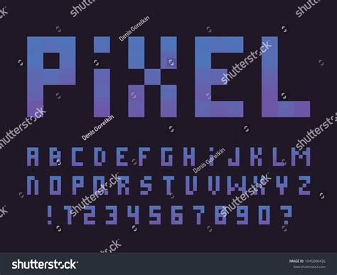 Gradient Pixel Font Vector Alphabet Letters Stock Vector Royalty Free