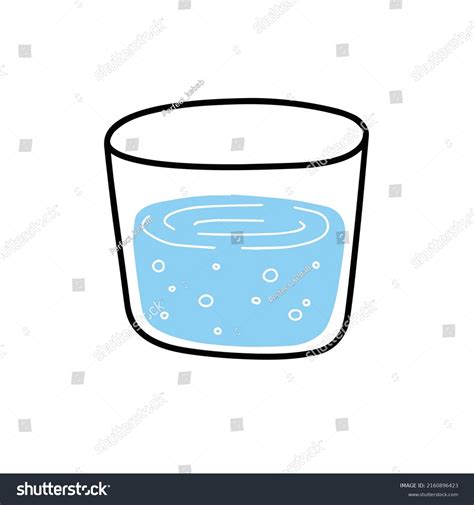 Glass Water Blue Liquid Cup Refreshing Stock Vector Royalty Free