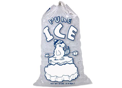 8 Lb Pure Ice Icebags With Drawstring 11 X 18 Ice Bags With