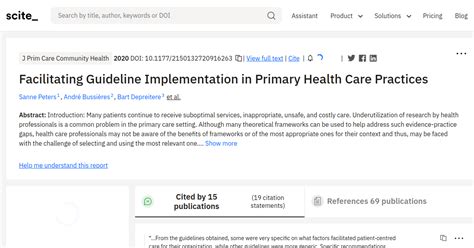 [citation report] facilitating guideline implementation in primary