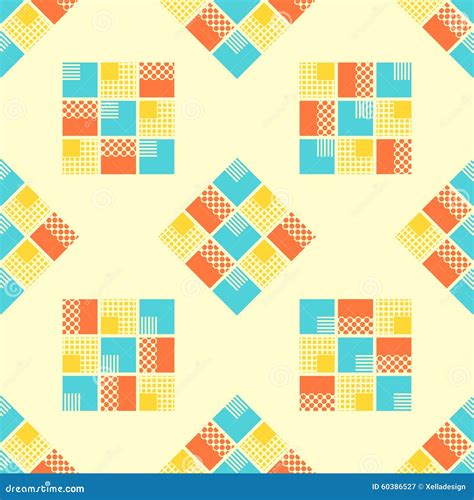 Abstract Seamless Pattern With Geometrical Objects Stock Vector