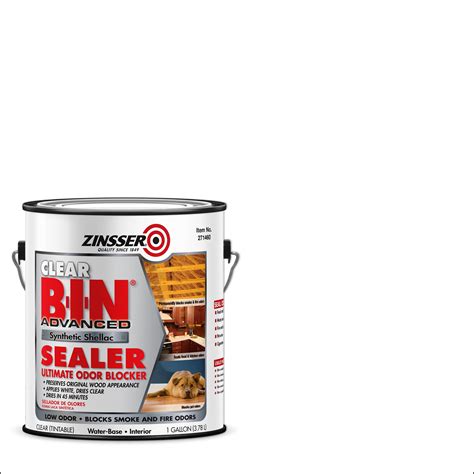 Clear Zinsser Flat B I N Advanced Ultimate Synthetic Shellac Stain Blocker Primer Gallon 1