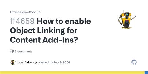 How To Enable Object Linking For Content Add Ins · Issue 4658
