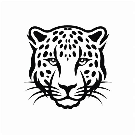 Stylized Leopard Head Logo With Stenciled Iconography On Black And