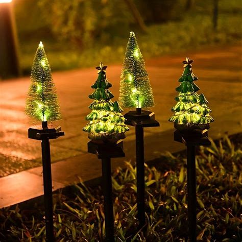 1pc Solar Christmas Tree Lights Outdoor Lights Patio Garden Waterproof