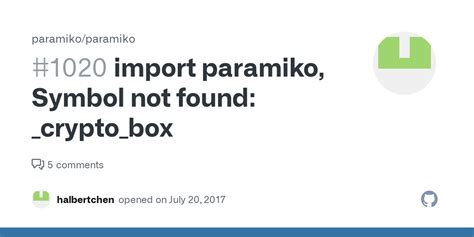 Import Paramiko Symbol Not Found Cryptobox · Issue 1020 · Paramiko
