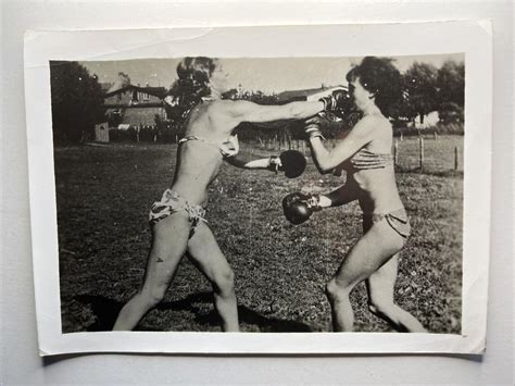 Vintage Boxing Wrestling Catfight Women Ladies Photograph B298 Bernard