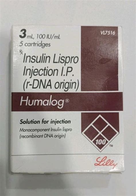 Humalog Insulin Lispro Packaging Type Pre Filled Pen 100 Iu At